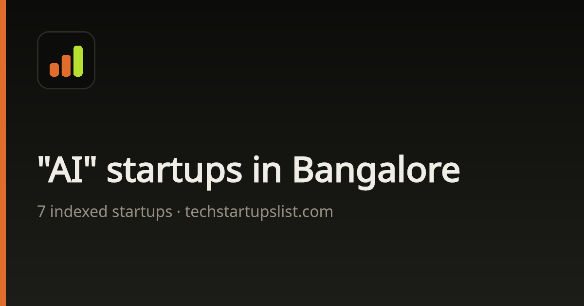 Ai Startups In Bangalore 2026 —